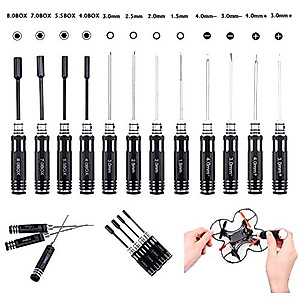 19 in 1 RC Tool Kit Screwdriver Pliers Hex Sleeve Socket Repair Tool Set+Screwdriver Organizers Bracket for RC Car Quadcopter Drone Helicopter Airplane
