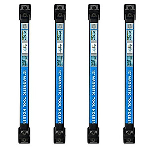 Alouette 4 Pieces 12 Inches Magnetic Tool Holder Racks,Metal Tool Organizer Bar for Garage&Workshop
