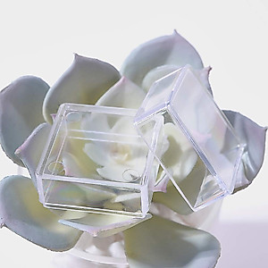 BENECREAT 16 Pack Square High Transparency Plastic Bead Storage Containers Box Case for beauty supplies,Tiny Bead,Jewerlry Findings, and Other Small Items - 1.18x1.18x0.86 Inches