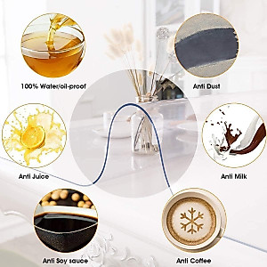 tonchean 2mm Thick Clear PVC Table Cover Protector 79 x 40inch Rectangular Plastic Tablecloth Desk Pad Plastic Table Cover, Waterproof & Easy Clean for Kitchen Wood Table