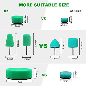 POLIWELL 1 Inch&3 Inch Mini Polishing Pads, Include 1’’&3’’Buffing Pads Kit, 6 Detailing Polishing Sponge, 18 Pcs for Polishing and Waxing of Tight Detail Area