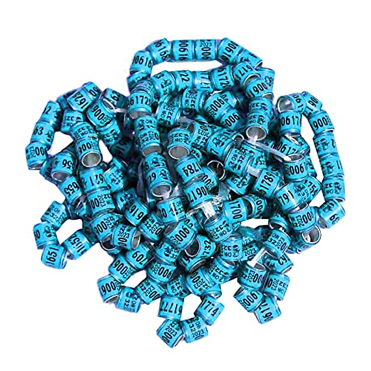 50pcs 8mm 2023 Pigeon Bands, Customized Bands for Pigeon Ring Birds Leg, Aluminum Bird Rings Leg Bands Ring Bands, Blue