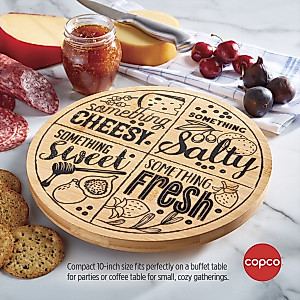 Copco Bamboo Charcuterie Lazy Susan, 10 Inch, Bamboo