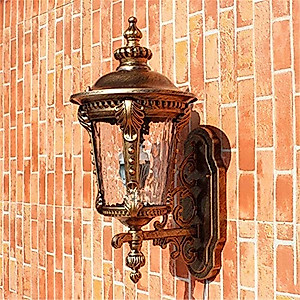 ZOUSHUAIDEDIAN Outdoor Wall Lights, Waterproof Outdoor Light Fixtures Wall Mount, Porch Light, Glass Shade, E27 Socket Exterior Wall Sconce Lighting, Wall Lamp for Garage, Porch, Doorway, Patio, Garde
