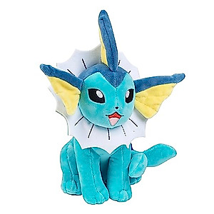 Pokémon Vaporeon 8" Plush - Officially Licensed - Quality & Soft Stuffed Animal Toy - Eevee Evolution - Add Vaporeon to Your Collection! - Great Gift for Kids & Fans of Pokemon