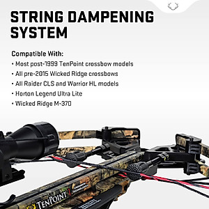 TenPoint String Dampening System - Dramatically Reduces String Noise & Oscillation - Includes Micro-Adjustable Dampening Rods with High-Impact Rubber Dampeners