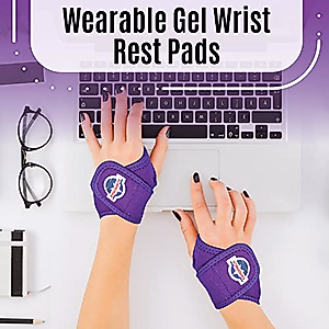 EXPOPROX.Wearable Gel Wrist Rest Pads.Mouse and Keyboard Wrist Support Adjustable Wrist Brace.