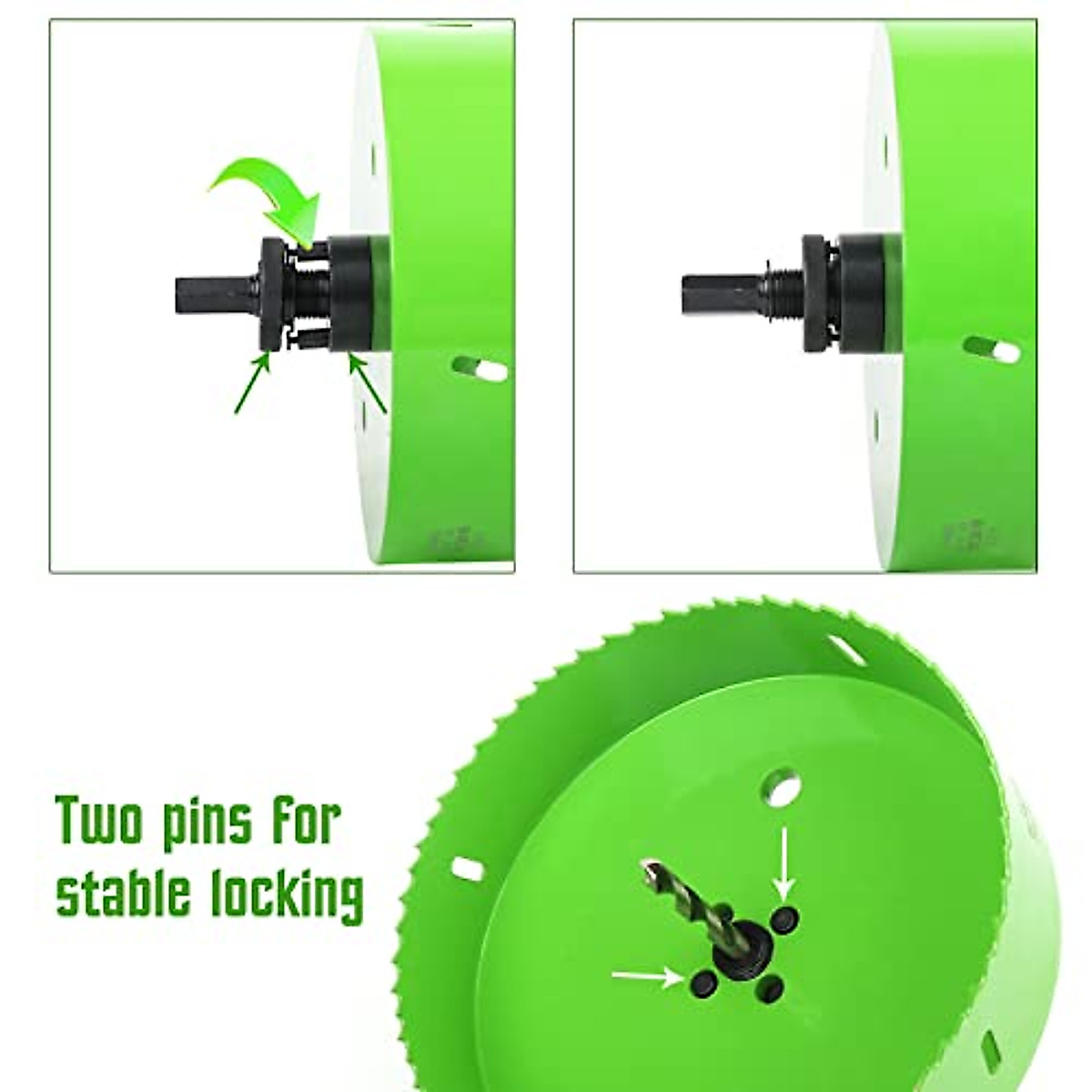 LifeIdeas 6 1/4 inch Hole Saw, Bi-Metal & Heavy Duty Hole Saw with Arbor Mandrel, Hole Drilling Cutter for Cornhole Boards, Metal, Drywall, Plasterboard, Wood and Plywood