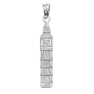 London's Big Ben Clock Tower Charm Pendant in 925 Sterling Silver