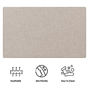 HOSTACK King Size Bed Frame, Linen Fabric Upholstered Platform Bed Frame with Adjustable Headboard, Diamond Tufted Mattress Foundation with Wood Slats, Easy Assembly, No Box Spring Needed, Beige