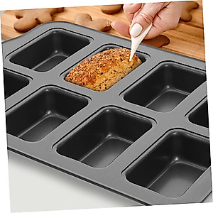 Carbon Steel Loaf Tins Mini Loaf Pans for Bread Baking Square Muffin Pan Oven Cake Pan Mini Bread Pans for Baking Oven Bread Pan Washable Baking Pan Bakery Baking Pan Baking Supply