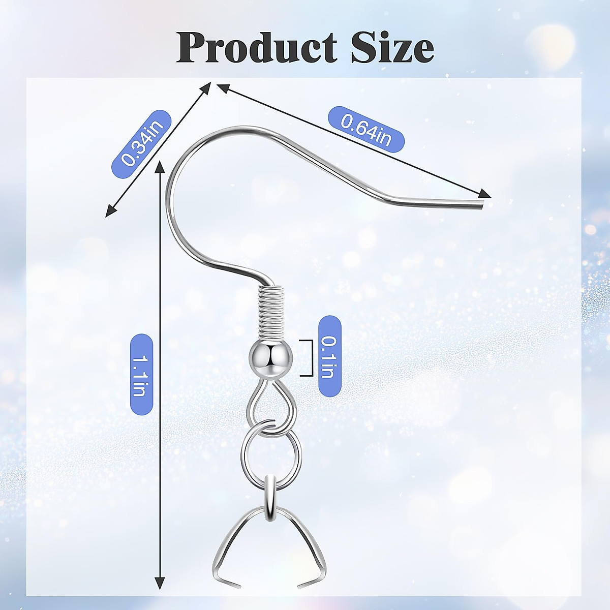 Earring Hooks 50PCS/25Pairs, Stainless Steel Ear Wires Fish Hooks, Hypo-allergenic Jewelry Findings Parts for DIY Jewelry Making