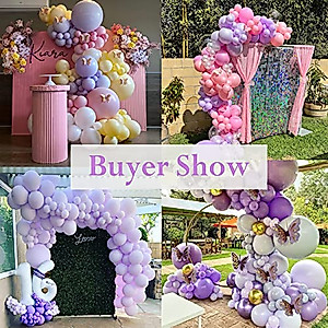 ZFUNBO Pastel Purple Balloons Garland Arch Kit 95 pcs 18/12/10/5 Inch Light Purple Balloons Different Sizes Purple Latex Balloon for Baby Shower Gender Reveal Wedding Birthday Purple Party Decorations