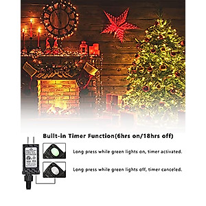 Christmas String Lights Indoor Outdoor - 70 ft 200 LED Low Voltage Waterproof Xmas Lights with 8 Modes Timer Function Plug in for Tree Room Bedroom Wedding Party (Warm White)