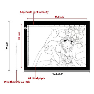 LitEnergy A4 Portable LED Light Box Trace, Light Pad USB Power LED Artcraft Tracing Light Table for Tattoo Transferring, Drawing, Sketching, Animation