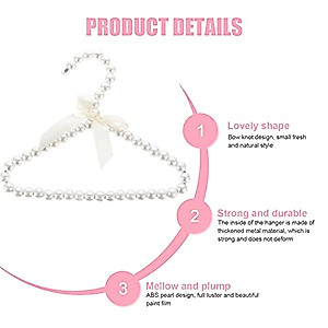 Balacoo Baby Clothes Rack Metal Hangers Metal Clothes Hanger Pet Clothes Hangers Pearl Beads Dog Apparel Hangers Anti- Slip Baby Coat Hangers for Dog Cat Baby Toddler Small Coat White s