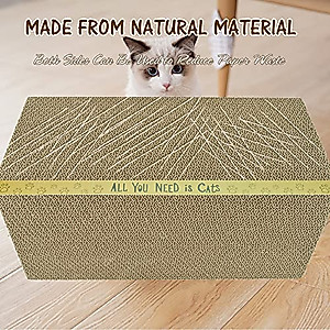 AccEncyc Cardboard Cat Scratcher Pads Cat Scratching Board for Indoor Cats 17x8.3x1 Inch Dual-Side Corrugated Cat Scratcher Reusable Cat Supplies - 1 Pack