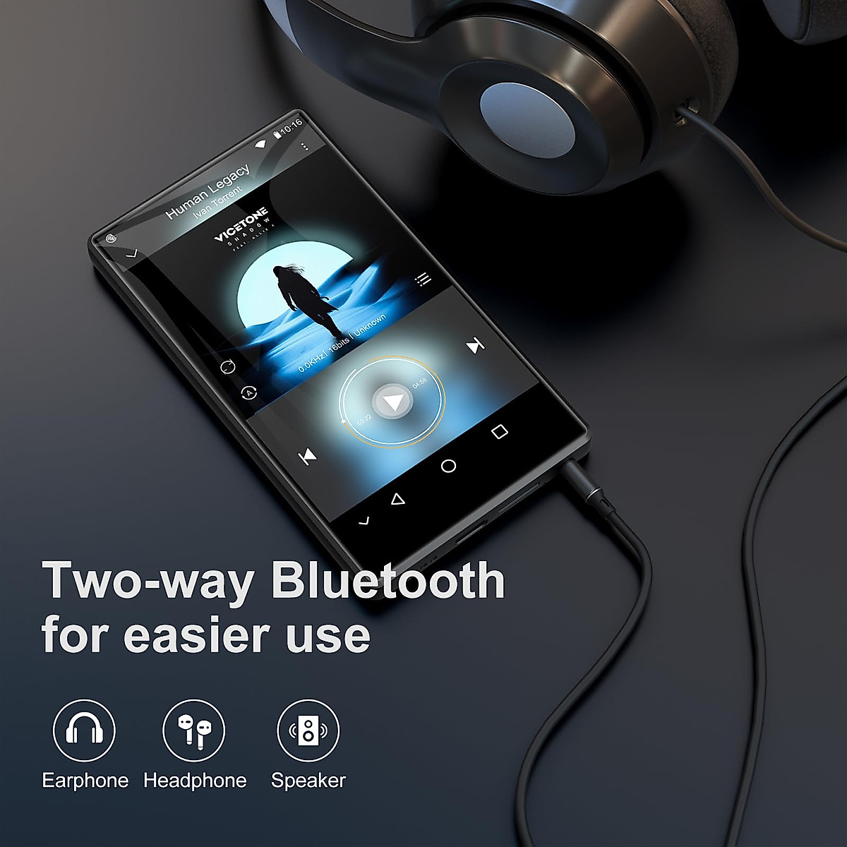 JOLIKE 80GB MP3 Player with Bluetooth and WiFi spotify and Pandora, Android Streaming audiobooks Audible and FM Radio 4.7-inch Touchscreen MP3&MP4 Music Player Kids MP3 Player with USB Support 215GB