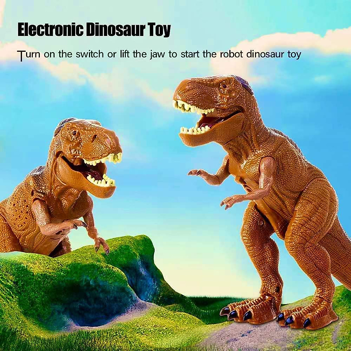 HYRENEE Remote Control Dinosaur Toy for Kids,Walking Dinosaur T-Rex Toy with Lights,Sounds & Spray, Realistic Walking Tyrannosaurus Rex Toy, Dinosaur Toys for Kids 3-5 5-7