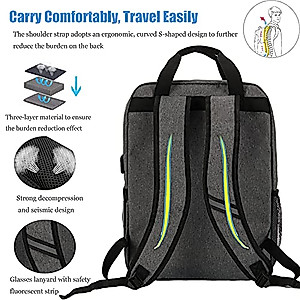 School Laptop Backpack for Women Men with Usb Charger Port Teacher Students bookbags Travel Work Computer 15.6 inch Backpacks for College Teen Boys Girls-Grey