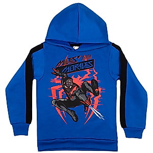 Marvel Avengers and Spider-Man Boys 2-Piece Fleece Sets, Fleece Hoodie and Pants Bundle Set for Boys (Miles Morales, 5/6)