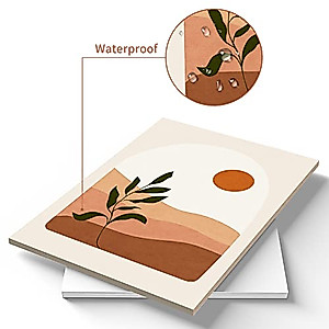 Boho Wall Art Set Of 3 - Boho Room Decor Mid Century Modern Wall Art Neutral Abstract Geometric Prints Black Beige Orange Minimalist Art Framed Canvas Prints Artwork 12" X 16" Ready To Hang For Bathroom Bedroom Wall Decor (3pcs boho Framed-C, 12x16 Inch W