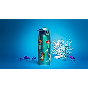 Zak Designs Disney Princess Water Bottle for Travel and At Home, 19 oz Vacuum Insulated Stainless Steel with Locking Spout Cover, Built-In Carrying Loop, Leak-Proof Design (Disney Princess)