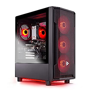 Skytech Gaming Shadow Gaming PC Desktop – AMD Ryzen 5 5600X 3.7 GHz, NVIDIA RTX 4060, 1TB NVME SSD, 16GB DDR4 RAM 3200, 600W Gold PSU, 11AC Wi-Fi, Windows 11 Home 64-bit,Black