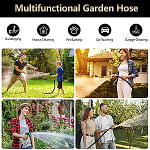 Expanding Garden Hose 100 ft - Expandable Garden Hoses Leak-Proof with Innovative Nano Rubber - 2024 Version/New Patented,Lightweight, Durable, No-Kink Flexible Retractable Water Hoses(Black)