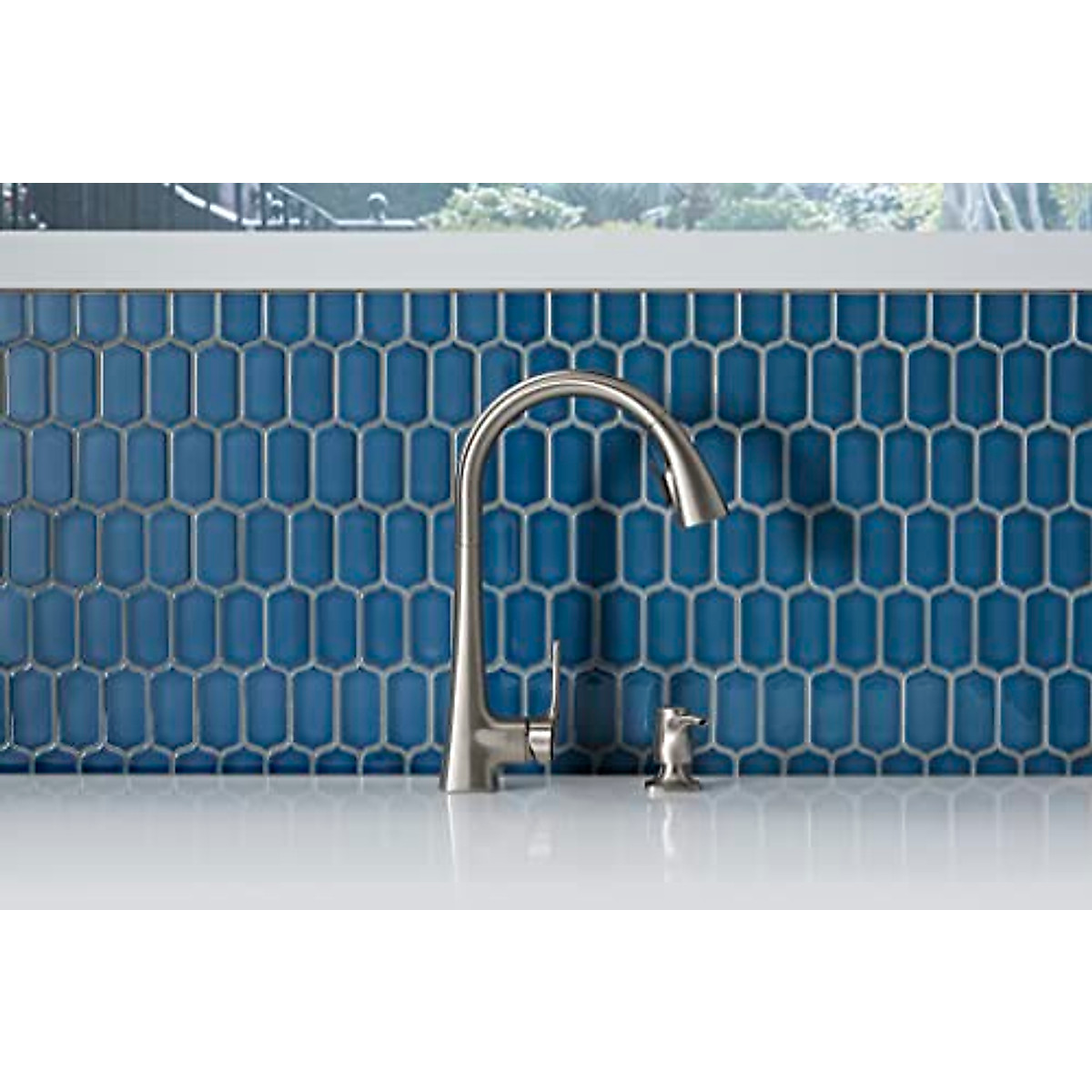 KOHLER R22867-SD-VS Maxton Pull-Down Kitchen Faucet with Soap Dispenser/Lotion Dispenser, Kitchen Sink Faucet with Pull Down Sprayer, Vibrant Stainless