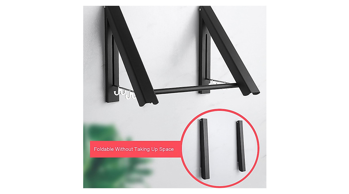 Foldable Wall Mounted Drying Rack with 80CM Extension – Space Saver