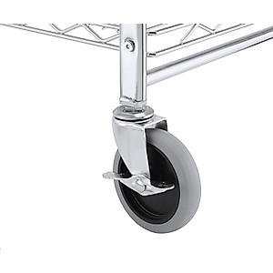 StorageMax 2 Tier Commercial Grade Heavy Duty Utility Cart | Holds up to 300lbs | Easy Foldable | Durable Chrome Plated Steel Heavy Duty Rolling Cart for Garage, Warehouse, Showroom and Office