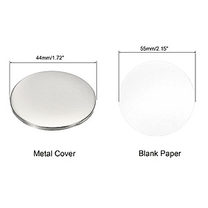 PATIKIL 1.72inch Button Parts, Blank Button Making Supplies,25Pcs Round Badge Parts DIY Pin Maker Kit for Button Maker Machine with Metal Cover Metal Base, Film and Blank Paper