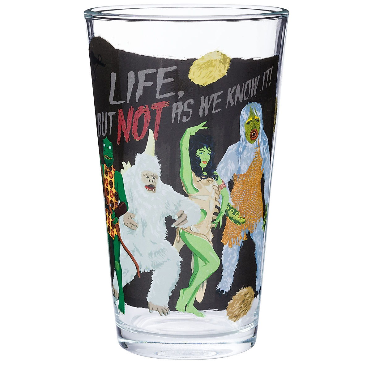 Silver Buffalo Star Trek Quotes Kirk, Spock, McCoy, and Uhura 4pc Pint Glass Set, 16 Ounces