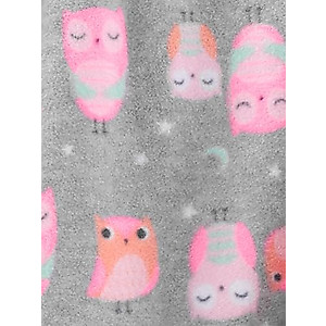 Simple Joys by Carter's Girls' Fleece Nightgowns, Pack of 2, Grey/Pink Owl, 6-7