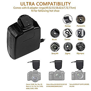 PLOTURE Flash Light with LCD Display Adapter Rings and Flash Diff-Users Works with Canon Nikon and Other DSLR Cameras