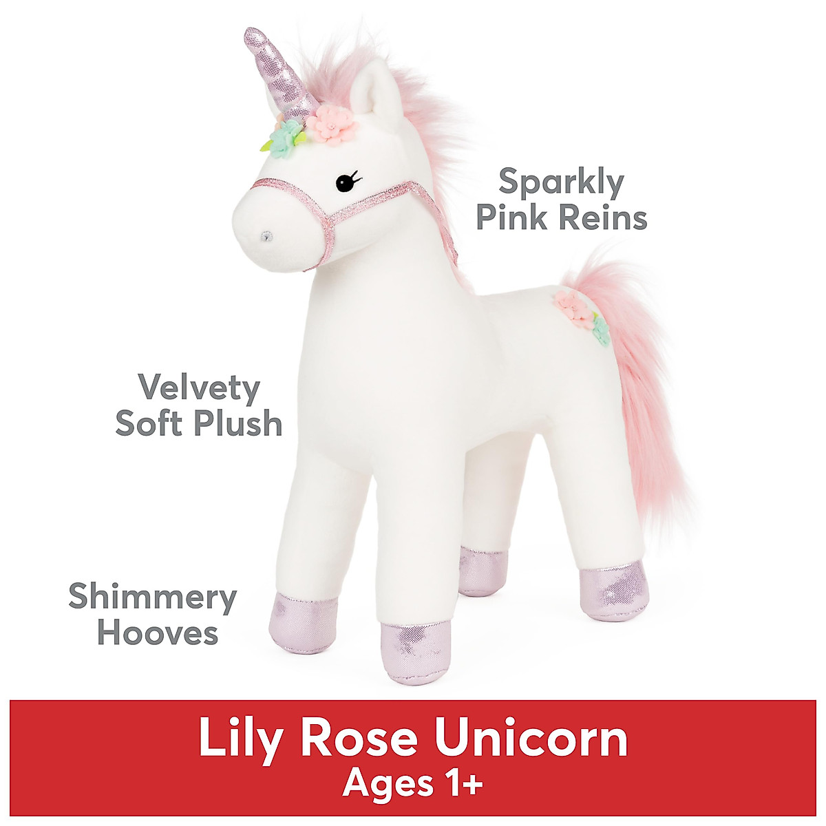 GUND Lily Rose Unicorn Stuffed Animal Plush Toy for Ages 1 and Up, White, 15”