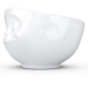 FIFTYEIGHT PRODUCTS TASSEN XL Porcelain Bowl, Tasty Face Edition, 33 oz. White (Single Bowl), Extra Large Bowl