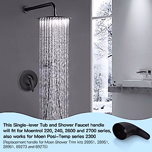 Replacement (100657) for Moen Lever Shower Handle, Compatible with Moen PosiTemp Valve Systems, Matte Black