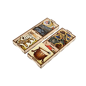 The Broken Token Game Organizer Compatible with Red Dragon Inn: The Character Trove - Wooden Game Organizing Box with Multiple Trays, Dividers and Rows