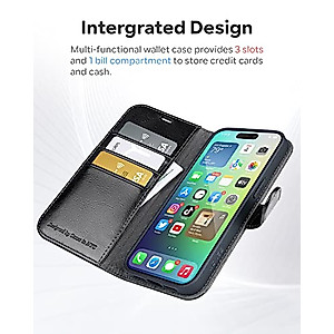 OCASE Compatible with iPhone 14 Pro Max Wallet Case, PU Leather Flip Folio Case with Card Holders RFID Blocking Stand [Shockproof TPU Inner Shell] Phone Cover 6.7 Inch 2022（Black）