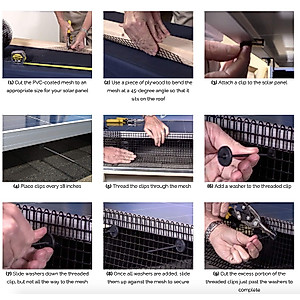 Bird Barrier Wire Mesh Screen for Solar Panel Protection 100’ X 12” X 1/2” Black PVC Coated, Protect Your Solar Panels - Fastener Clips Sold Separately