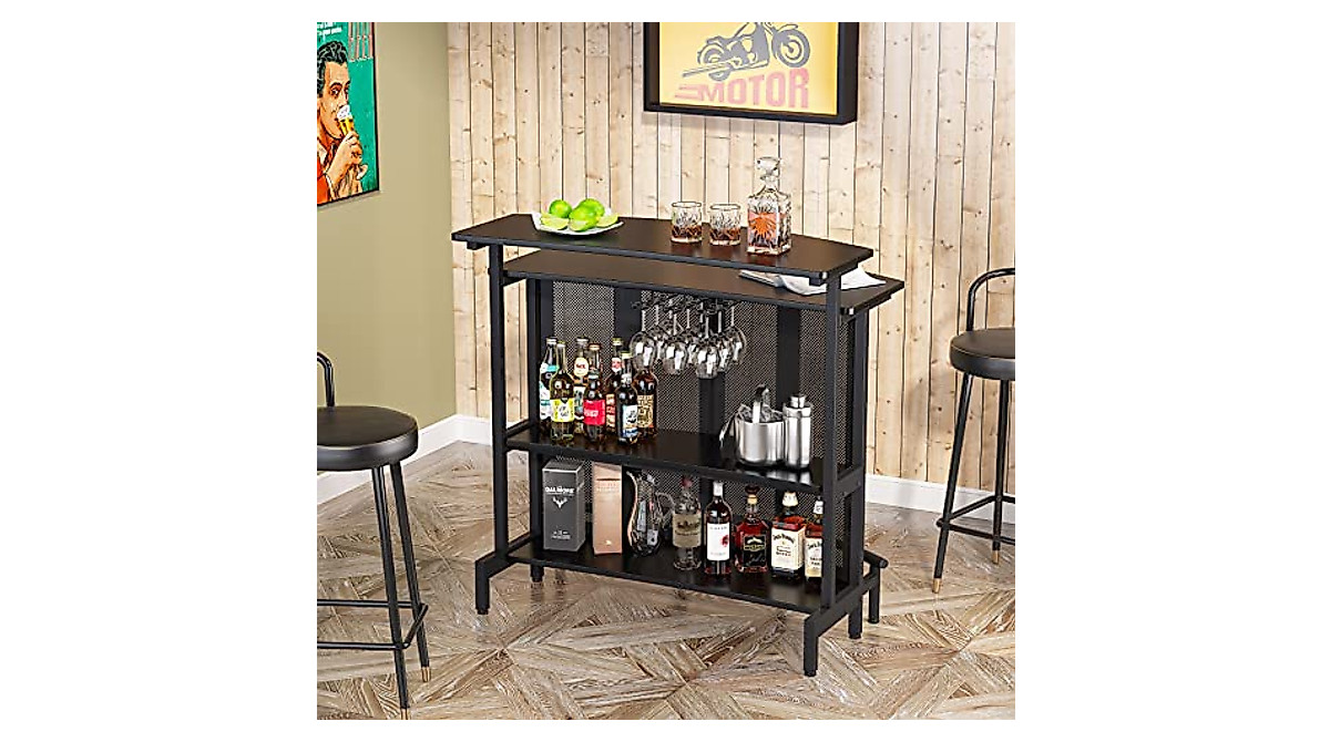 Tribesigns 4-Tier Bar Unit - Stylish Home Bar Cabinet