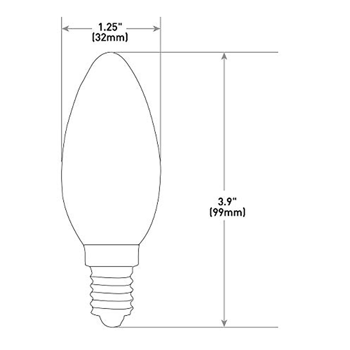 Cree Lighting B11 Clear Glass Filament Candelabra 40W Equivalent LED Bulb, 350 lumens, Dimmable, Daylight 5000K, 25,000 Hour Rated Life, 90+ CRI, Good for Enclosed | 2-Pack