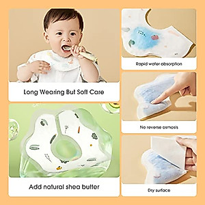 SEEDNUR Baby Disposable Drooling Bibs 360°Rotate Bibs For Teething And Drooling,Unisex Baby Bibs 20pcs(Boat)