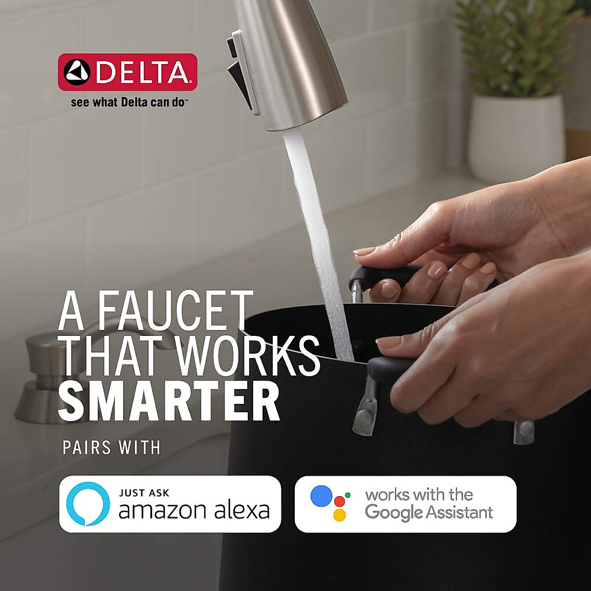Delta Faucet Pivotal Touch Kitchen Faucet Brushed Nickel, Kitchen Faucets with Pull Down Sprayer, Kitchen Sink Faucet, Touch Faucet for Kitchen Sink, Touch2O Technology, Arctic Stainless 9193T-AR-DST
