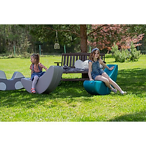 IGLU Soft Play Rocker Banana Shape Large Rocking Horse Hobby Toy for Kids Age 1-7 Montessori Open Ended Play (Grey)