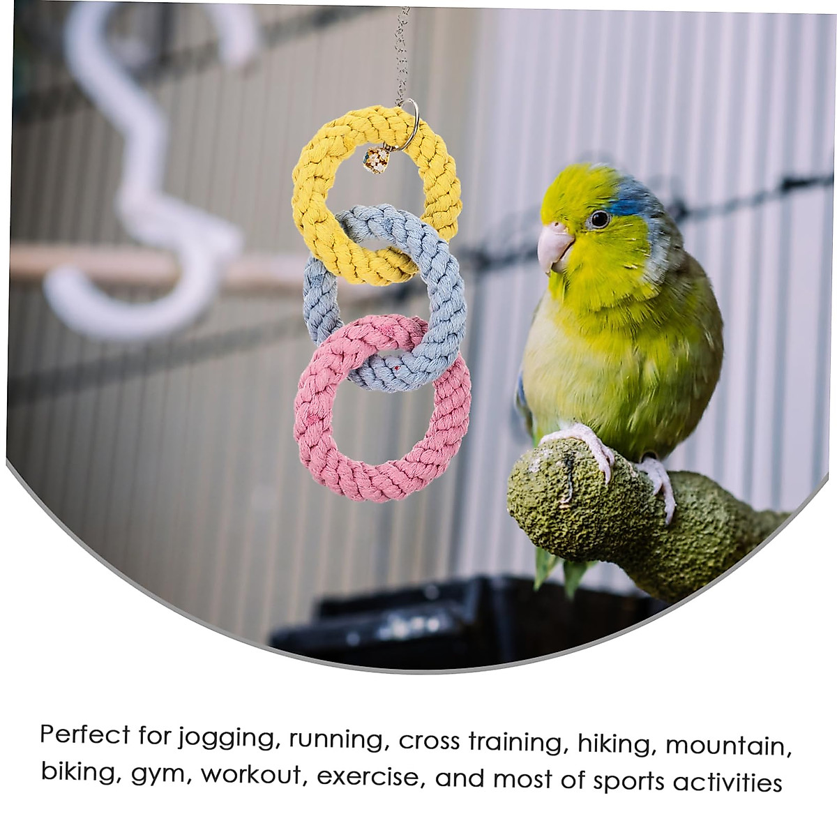 Hanging Three Ring Pendant Climbing Toy Bird Cages for Cockatiels Small Animal Cages Ferret cage Accessories Bird Swing Toys Ferret Treats cage Rope Toy Small pet Toys Rat Toy chew
