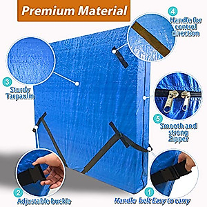 Wotermly King Mattress Bag for Moving and Storage with Handle Lift Belts,Reusable Waterproof Heavy Duty Tarpaulin Bed Mattress Cover, Strong Zippered Mattress Protector,Size King