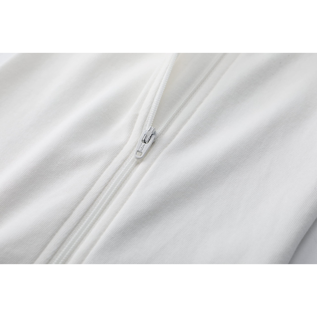 Owlivia Organic Cotton Baby Pajamas, Boys Girls 2-Pack Zip Front Sleep 'N Play, Footed Sleeper, Long Sleeve(Newborn, white+blue)